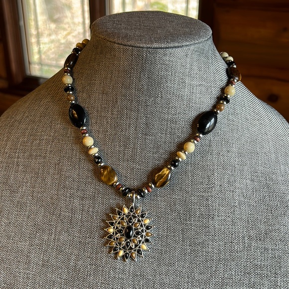 Chaps | Jewelry | Chaps Boho Style Brown Beaded Necklace Os | Poshmark